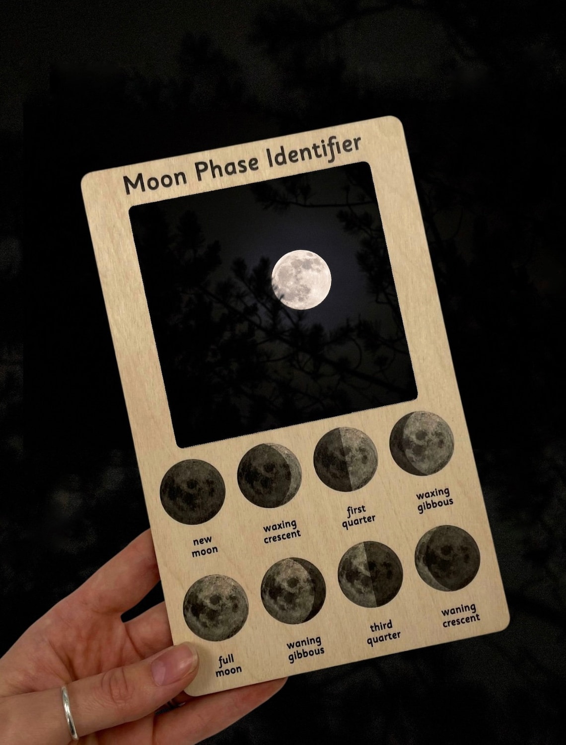 Wooden Moon Phases Identifier for Kids Montessori Learning | Etsy