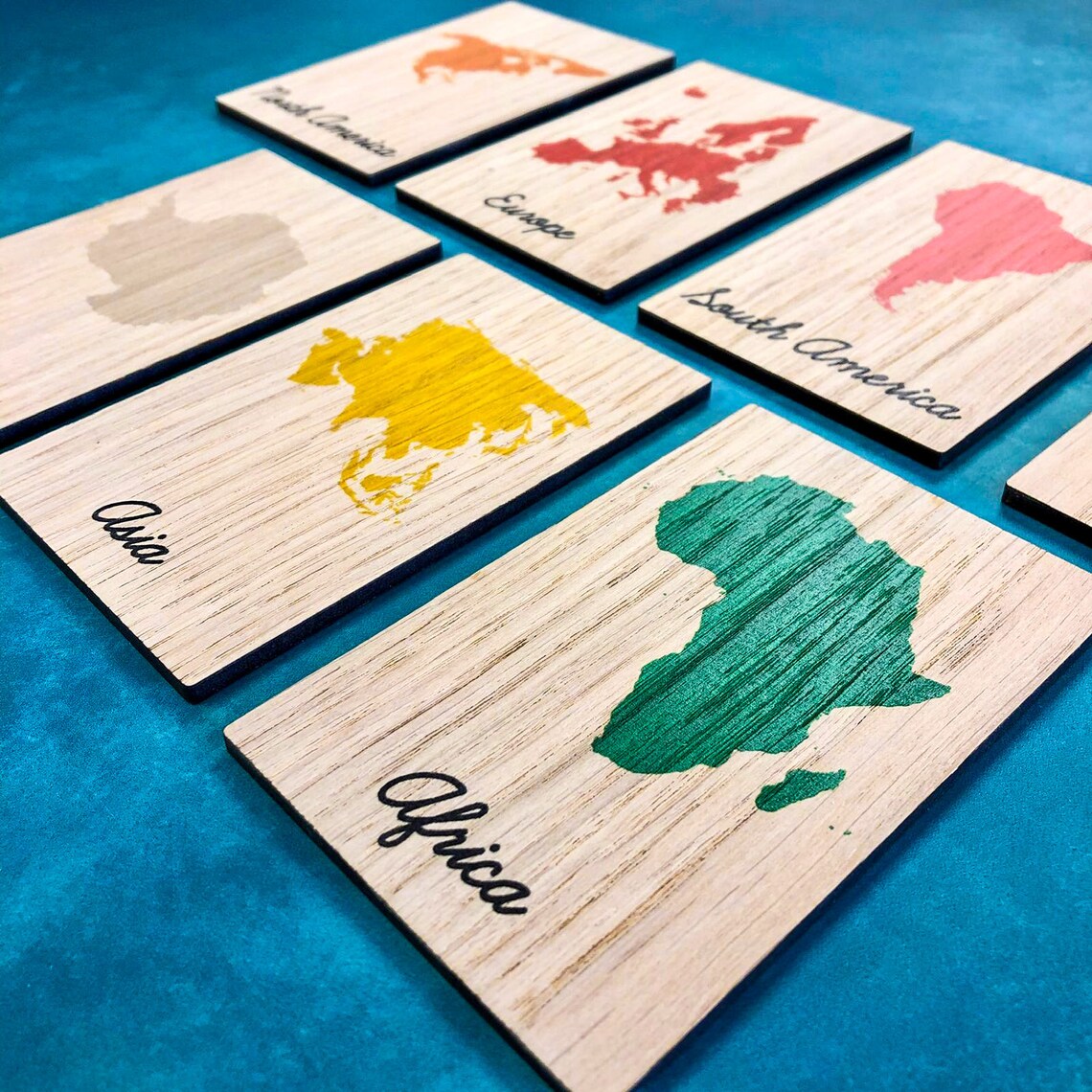 Montessori Wooden Display Board & Learning Tiles Set Map of - Etsy