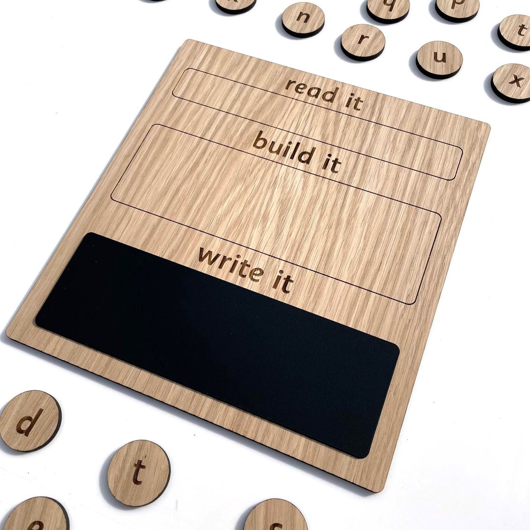 Read It! Write It! Build It! Chalkboard With 37 Alphabet Wooden Coins ...