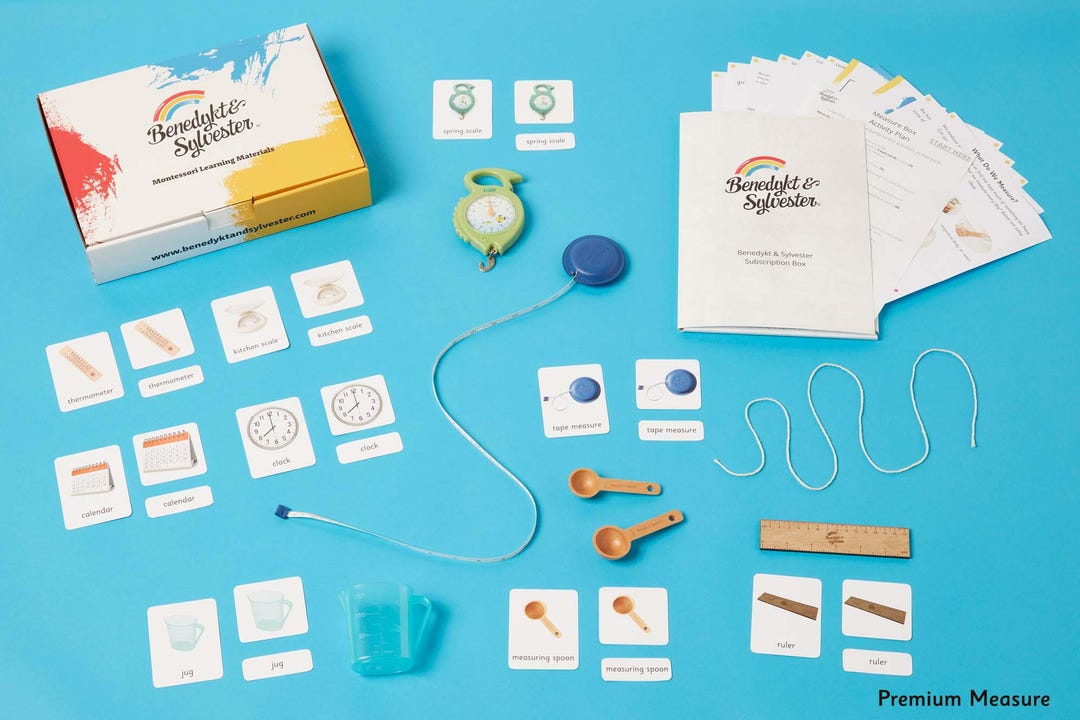 Montessori Measure Learning Box for Kids 3-6 | Measuring Tools & Hands ...