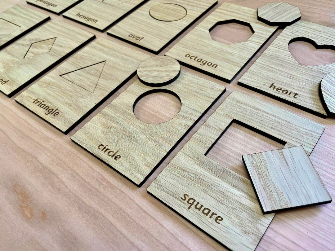 Montessori Learning Tiles - Cut Out Shapes (puzzles) Matching Activity ...