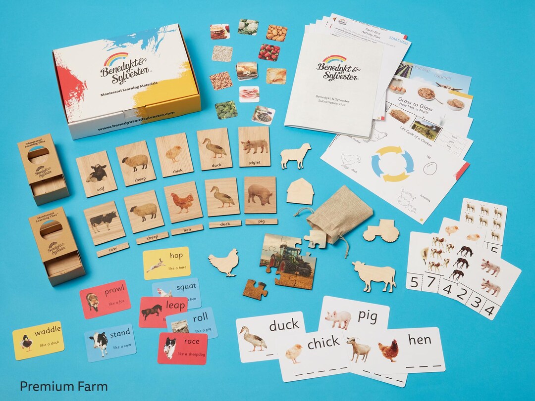 Farm Theme Montessori Learning Box for Kids Ages 3-6 | Montessori ...