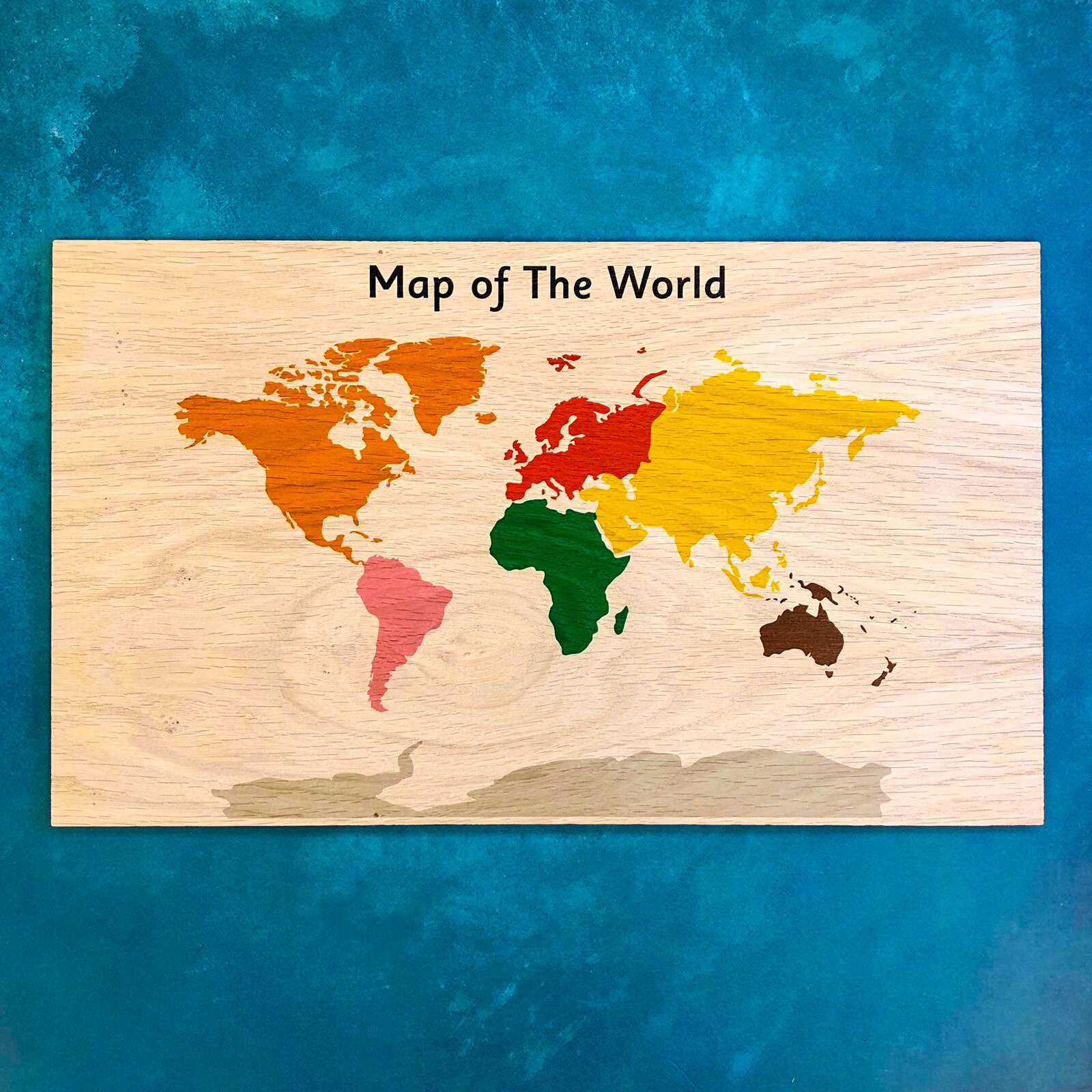 Montessori Wooden Display Board & Learning Tiles Set Map of the World ...