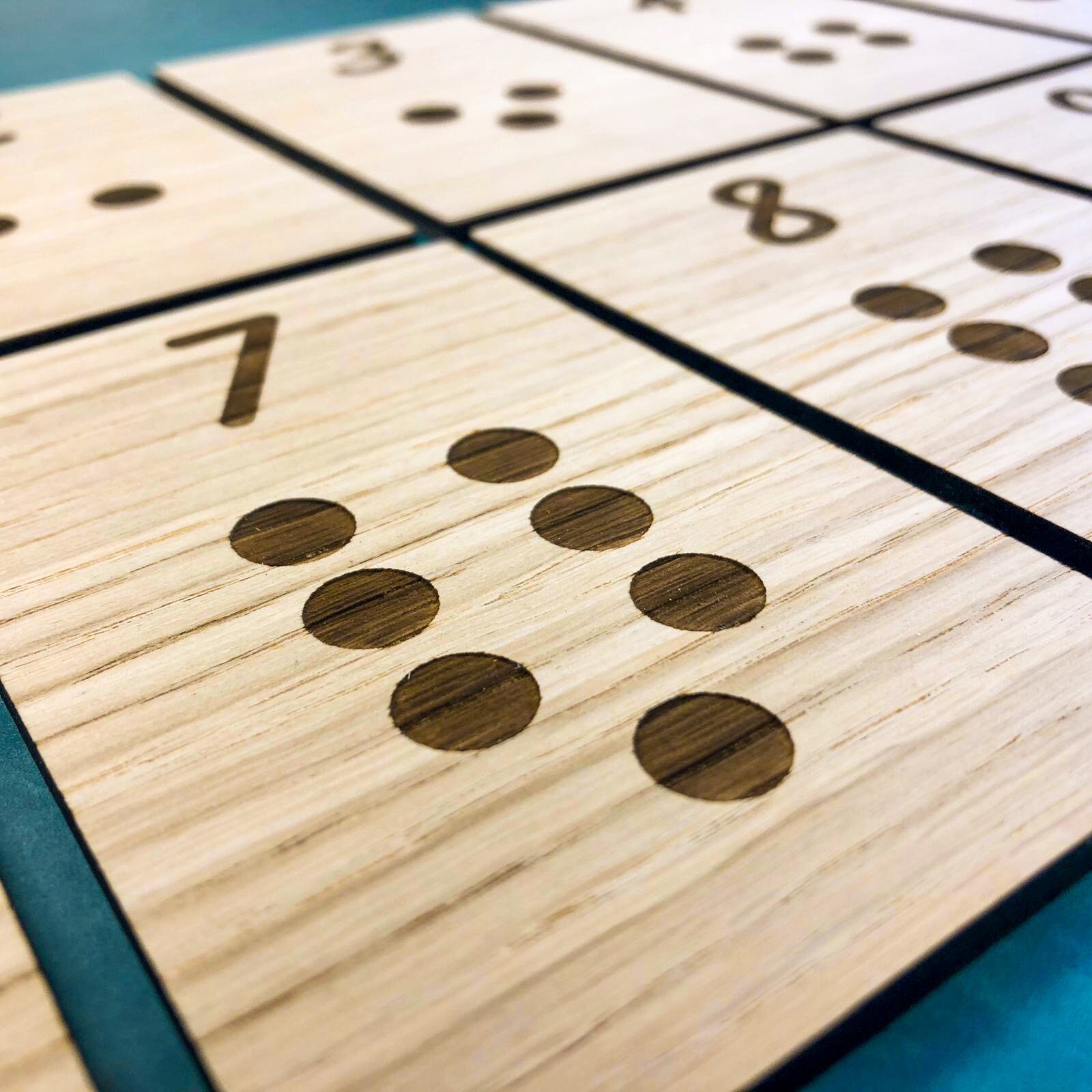 Montessori Wooden Number Tiles 10 Card Set like 3 Part Cards Toddler ...