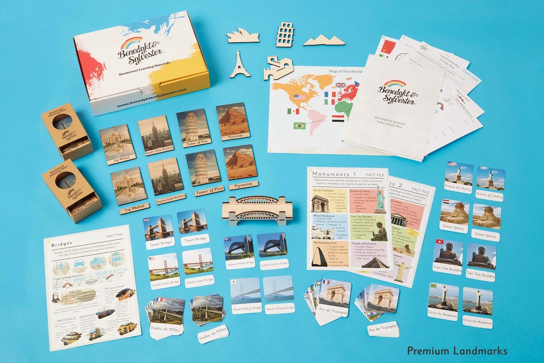 World Landmarks Montessori Learning Box for Kids 3-6 | Iconic Buildings ...