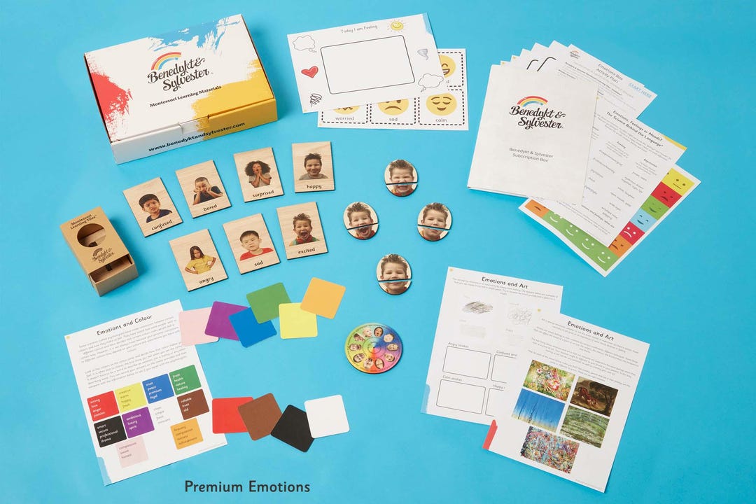 Montessori Emotions Learning Box for Kids 3-6 | Emotional Recognition ...