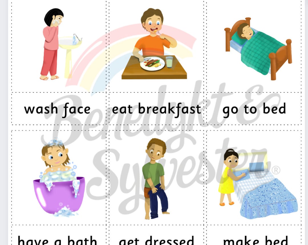 Practical Routine 3 Part Cards Montessori DIY Digital Download ...