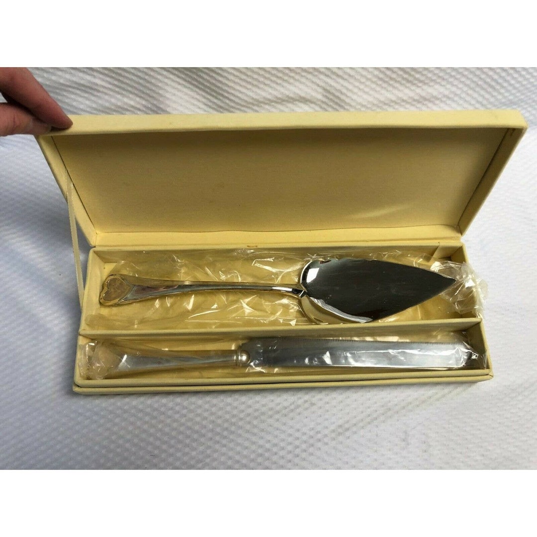 Lenox Silver Plated 2 Piece Wedding Promises Cake Dessert Server Knife ...