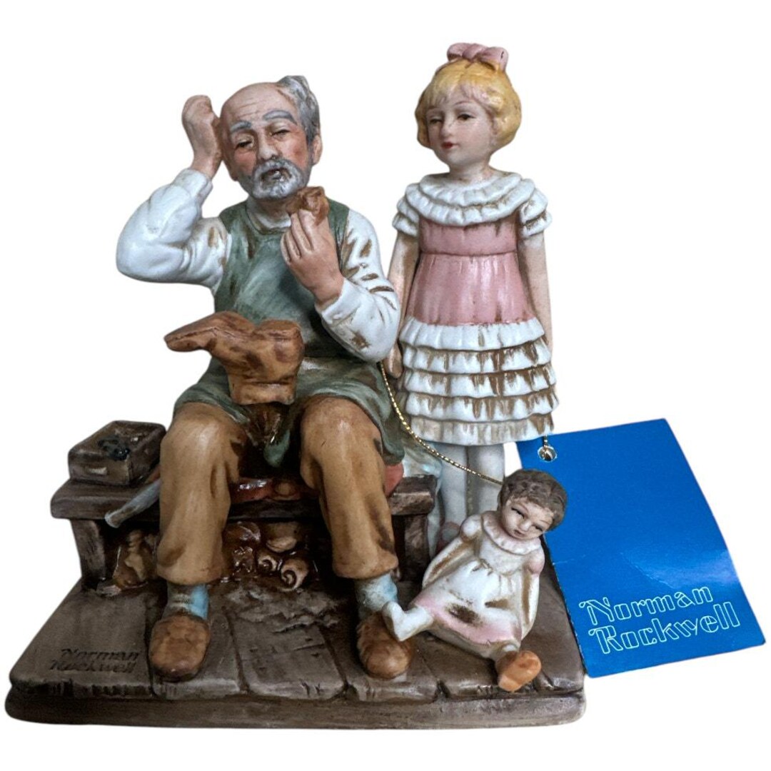 Vintage 1979 Norman Rockwell Museum Porcelain Figurine the Shoemaker ...