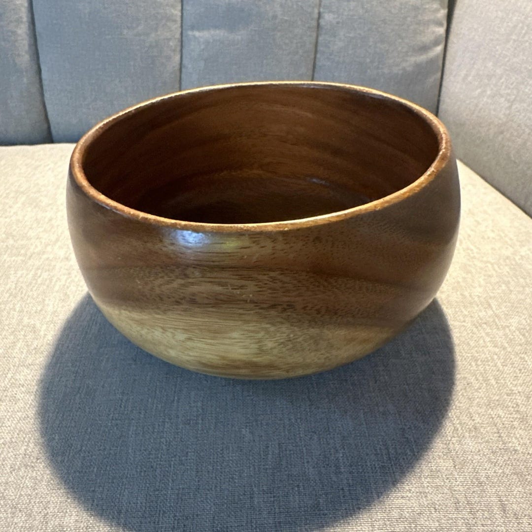 Vintage Hawaii Waikiki Woods Monkey Pod Round Wooden Bowl Trinket ...