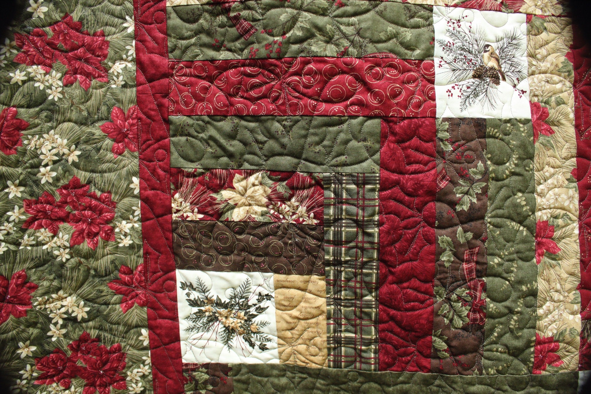 Forever Green Patchwork-like Quilt Large Double/full Size - Etsy