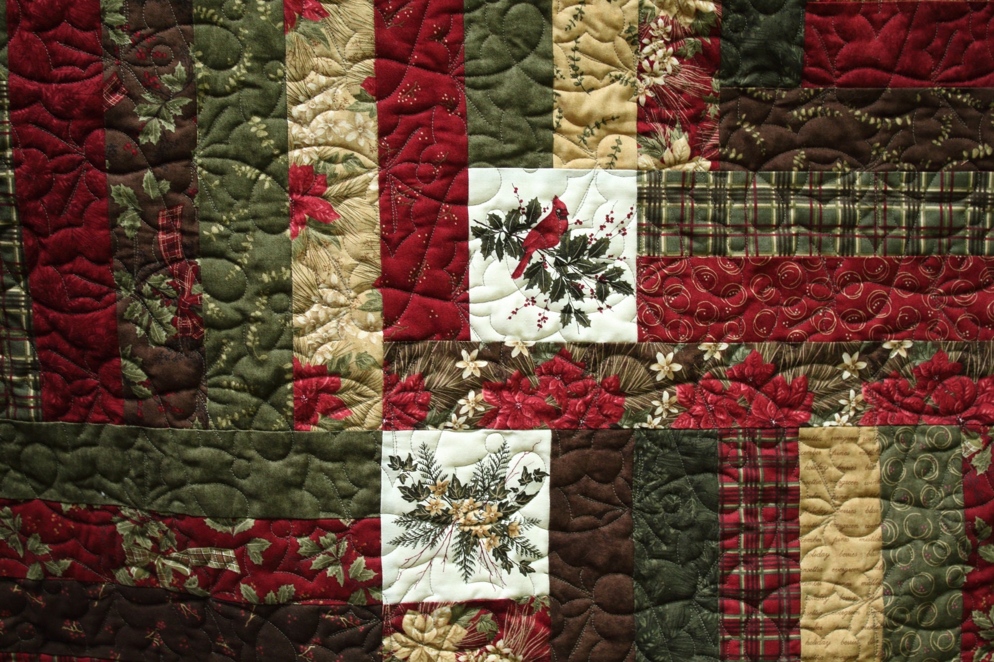 Forever Green Patchwork-like Quilt Large Double/full Size - Etsy