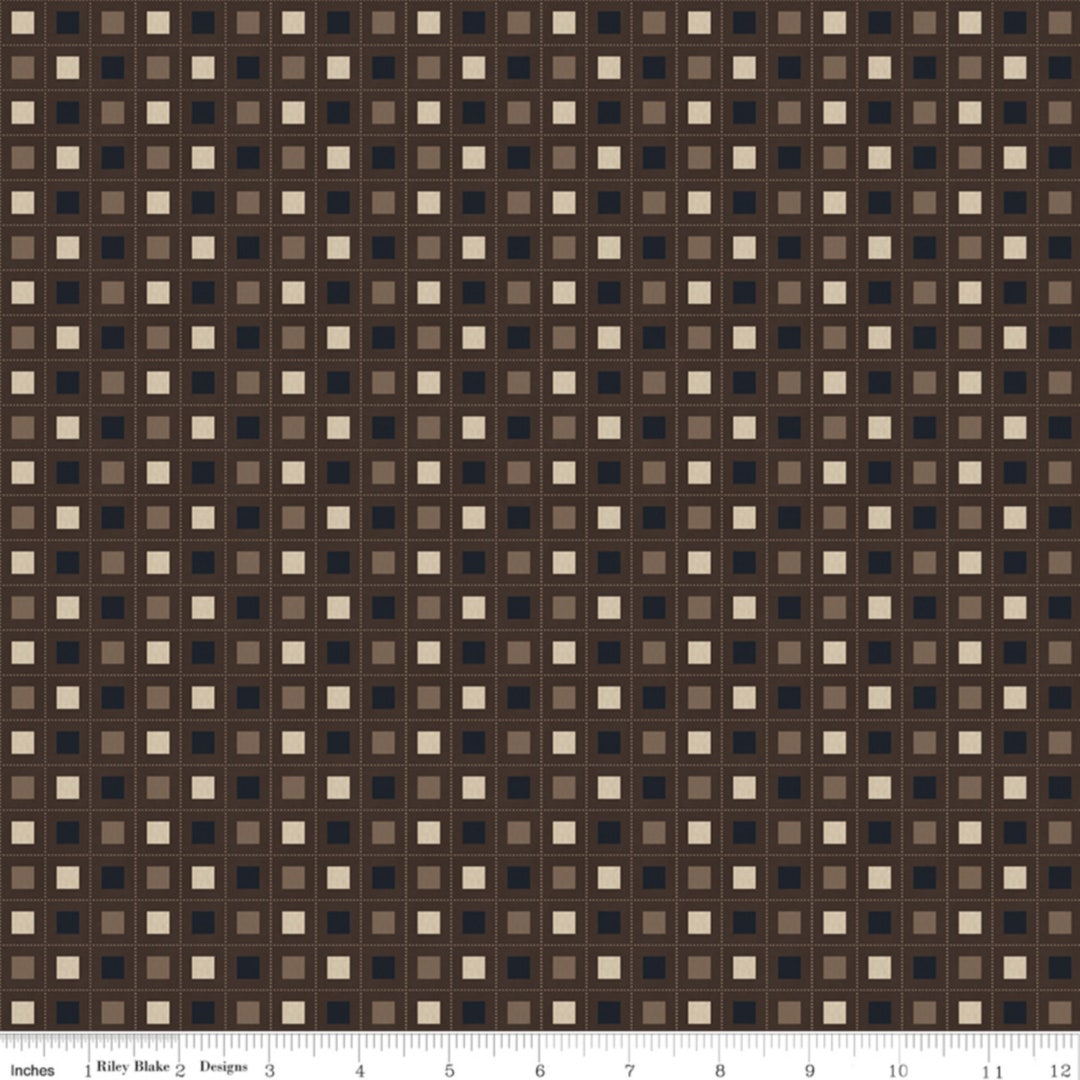 Huckleberry Saltbox Blocks Cotton Fabric - Brown, 1 Yard Pre-cut - Etsy