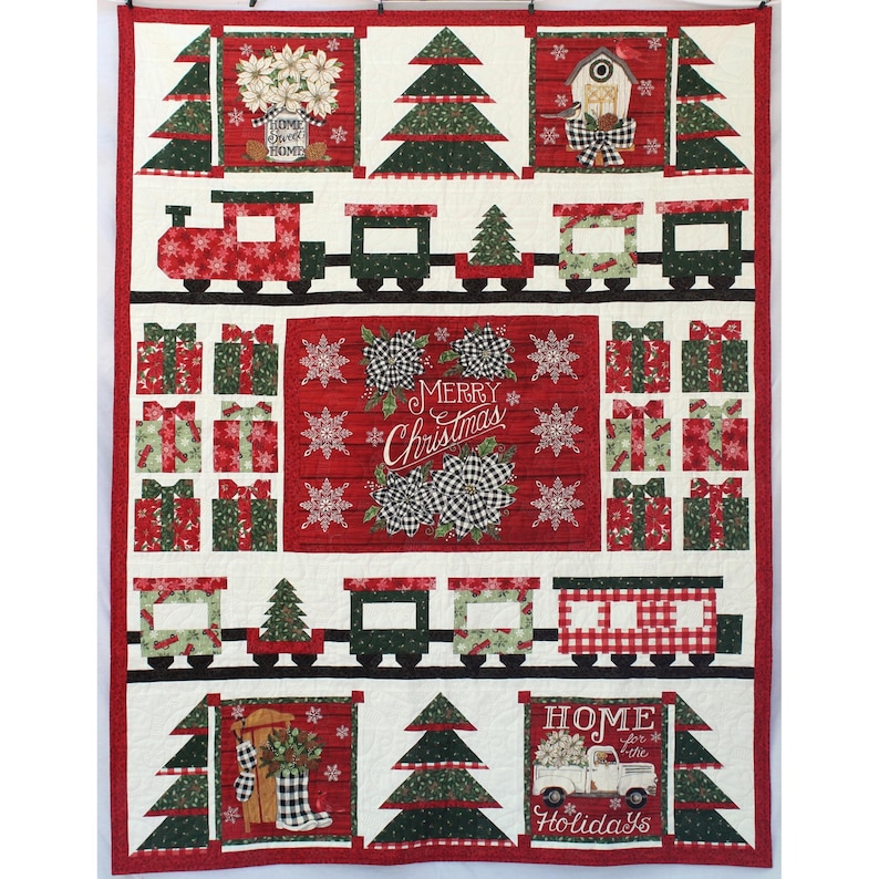 Handmade Toy Store Finished Quilt | Christmas Train, Old Truck, Holiday ...