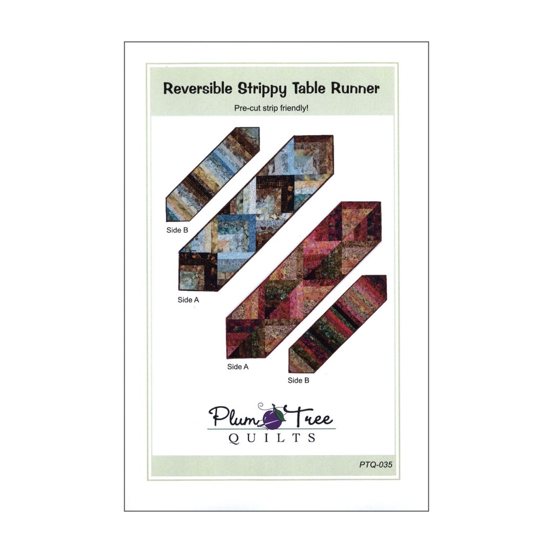 Reversible Strippy Table Runner Pattern by Plum Tree Quilts | Printed Paper Pattern | Make Your ...