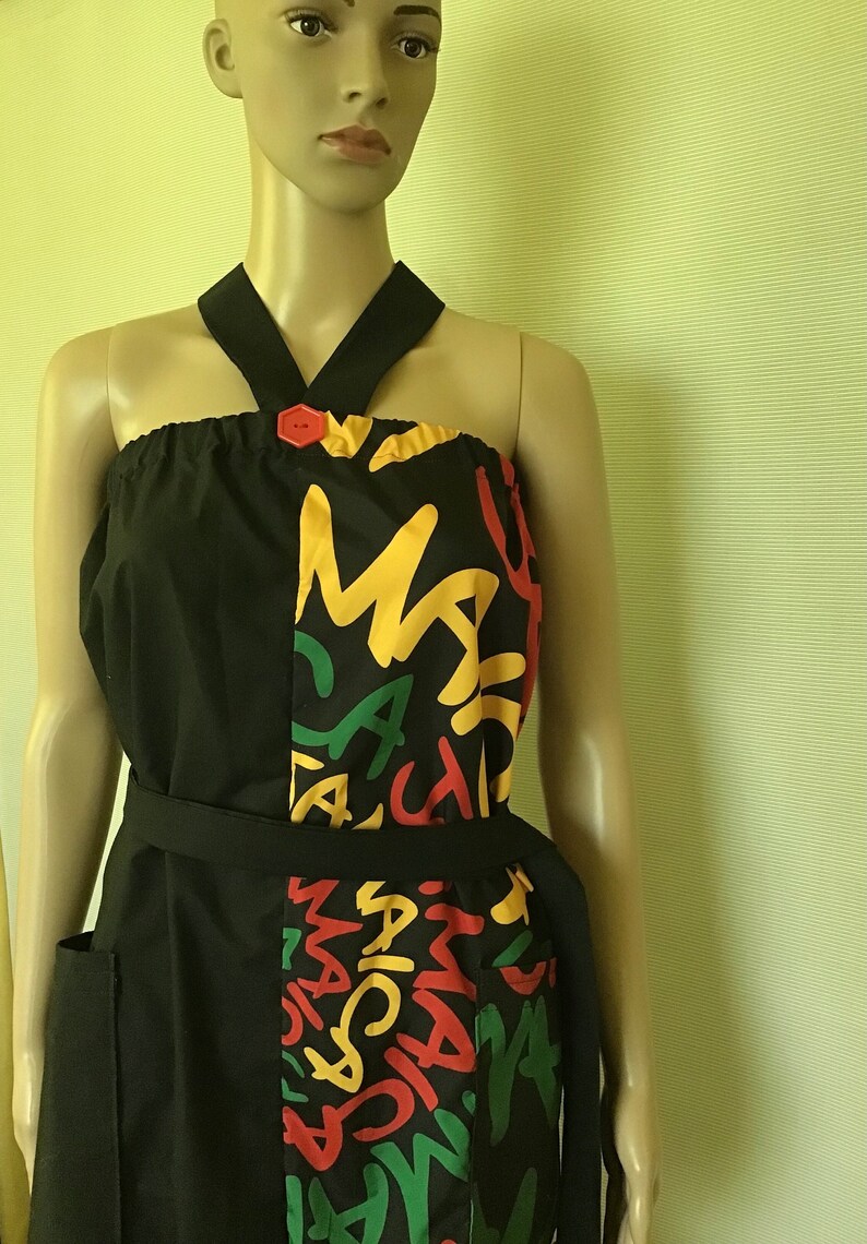 Jamaican Rasta Colorblock Shirtdress and High Low Sides. Handmade. 2 ...