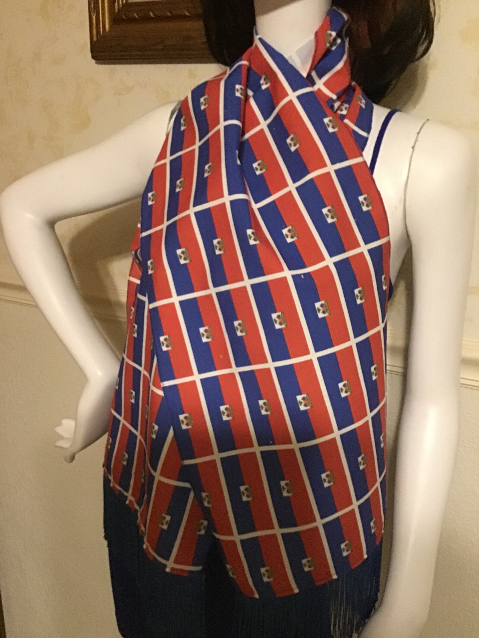Haitian Color Scarves .red White Blue. Rich Vibrant Colors.unique.size ...