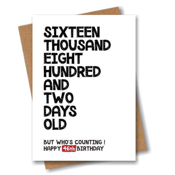 Funny 46th Birthday Card - Etsy