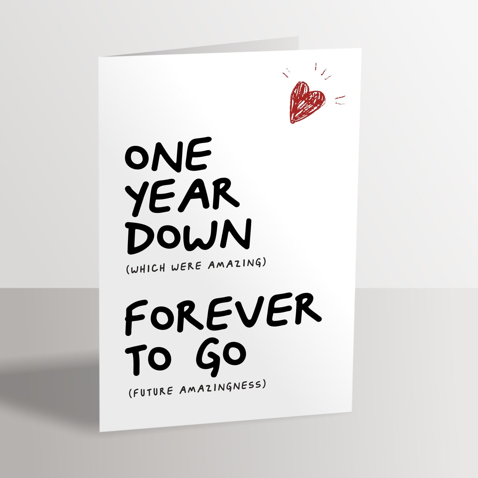 1st Anniversary Card One Year Down Forever To Go 1 Year | Etsy