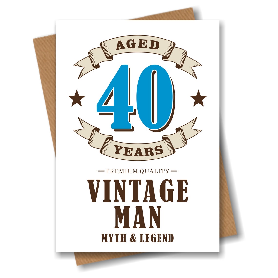 40th Birthday Card Vintage Age 40 Forty Boyfriend Husband - Etsy UK
