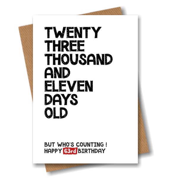 Funny 63rd Birthday Card - Etsy