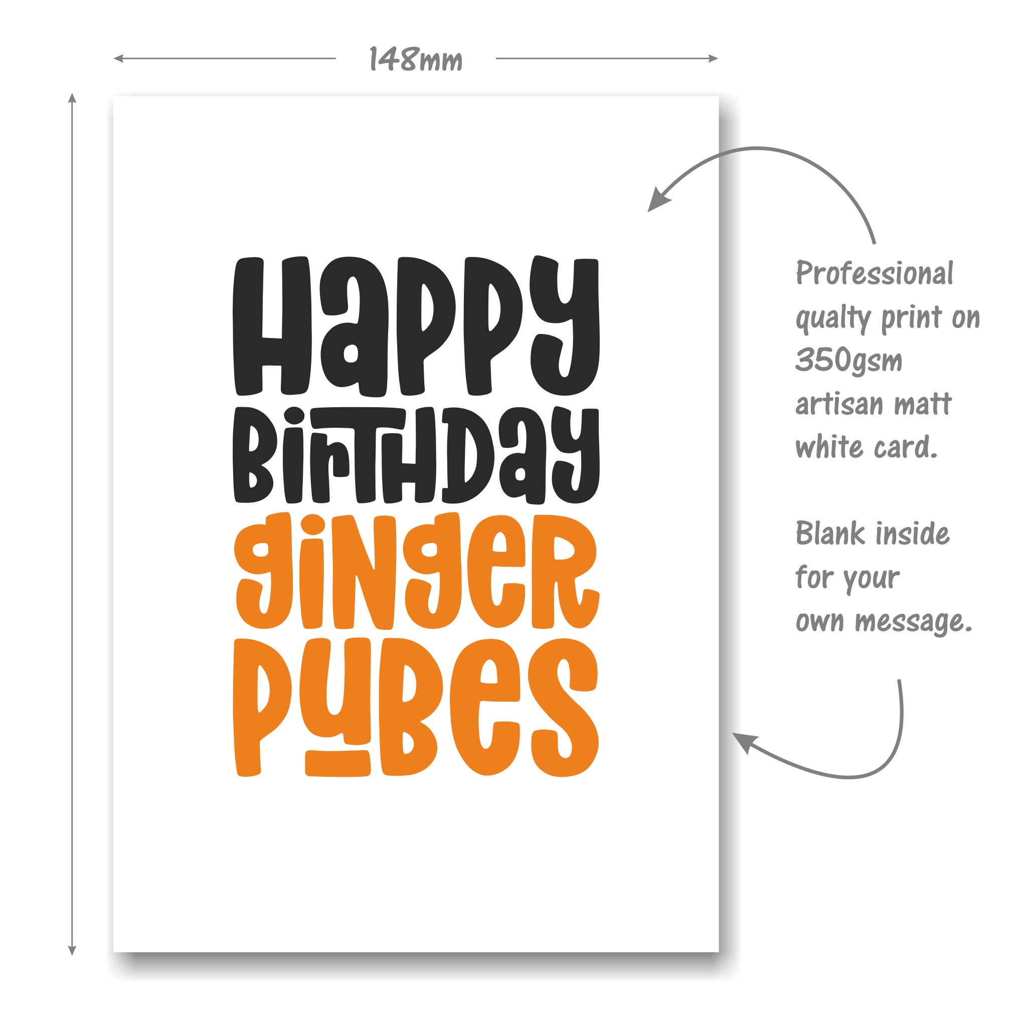 Ginger Birthday Card Happy Birthday Ginger Pubes Funny - Etsy UK