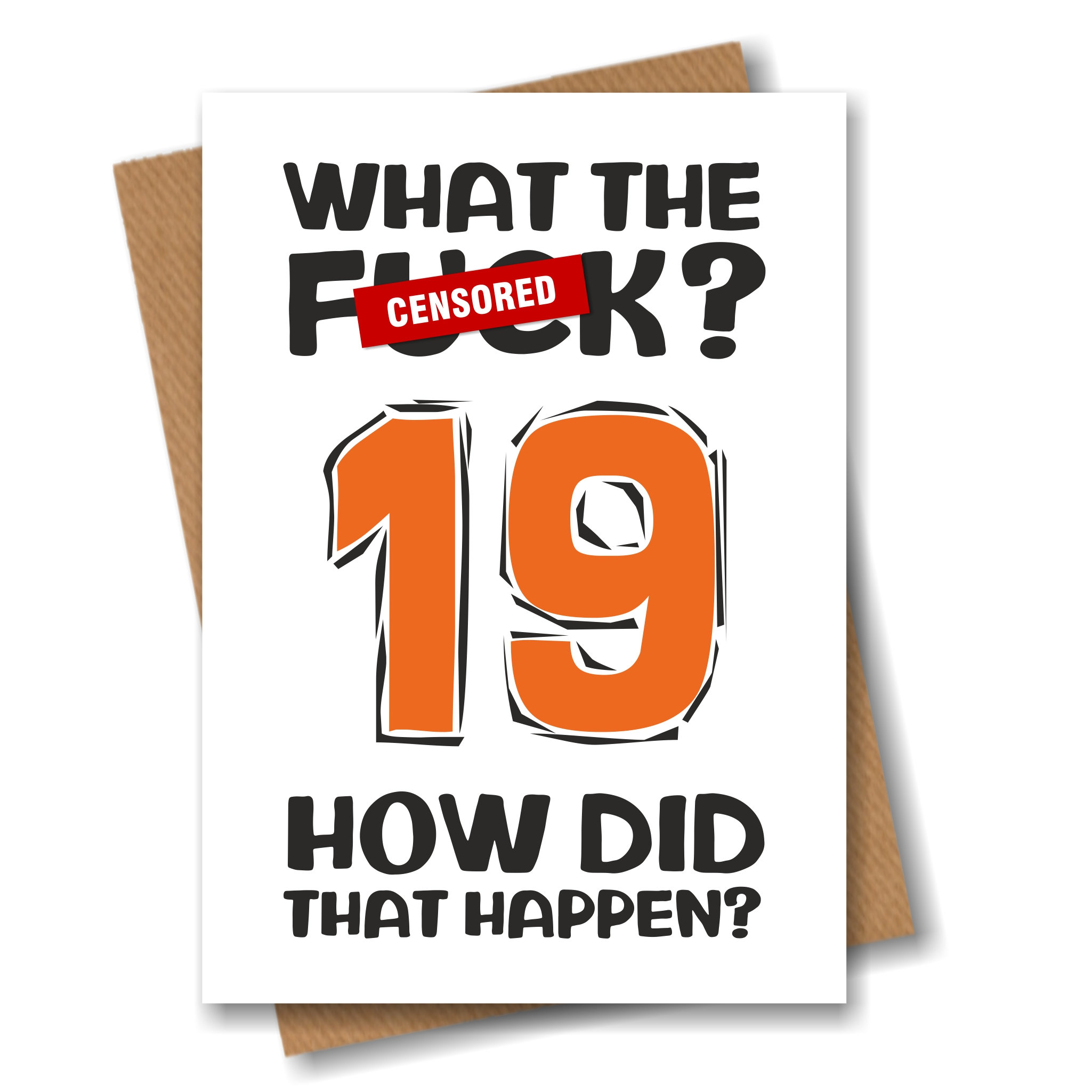 Funny Rude 19th Birthday Card for Adult Him Son Grandson Nephew Brother ...