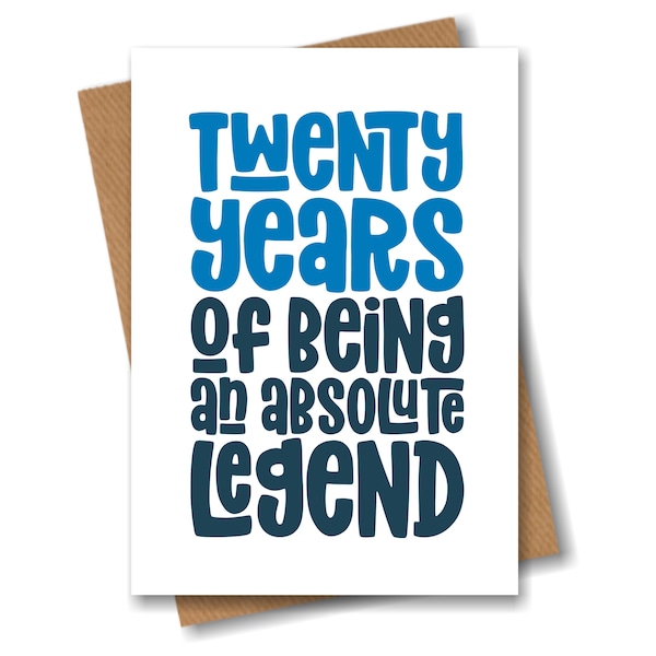 20th Birthday Card - Etsy