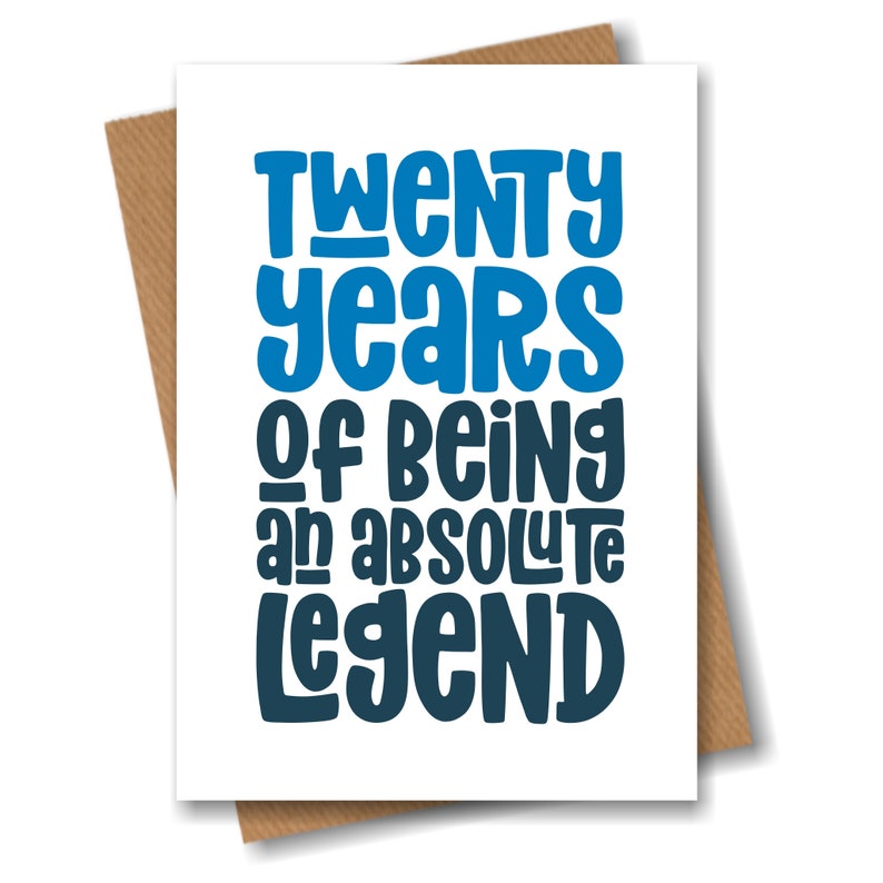 Funny 20th Birthday Card Twenty Years of Being an Absolute | Etsy