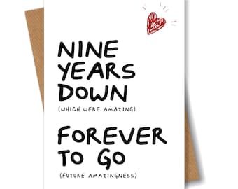 9th Anniversary Card Nine Year Anniversary Card the Best 9 Years of My ...