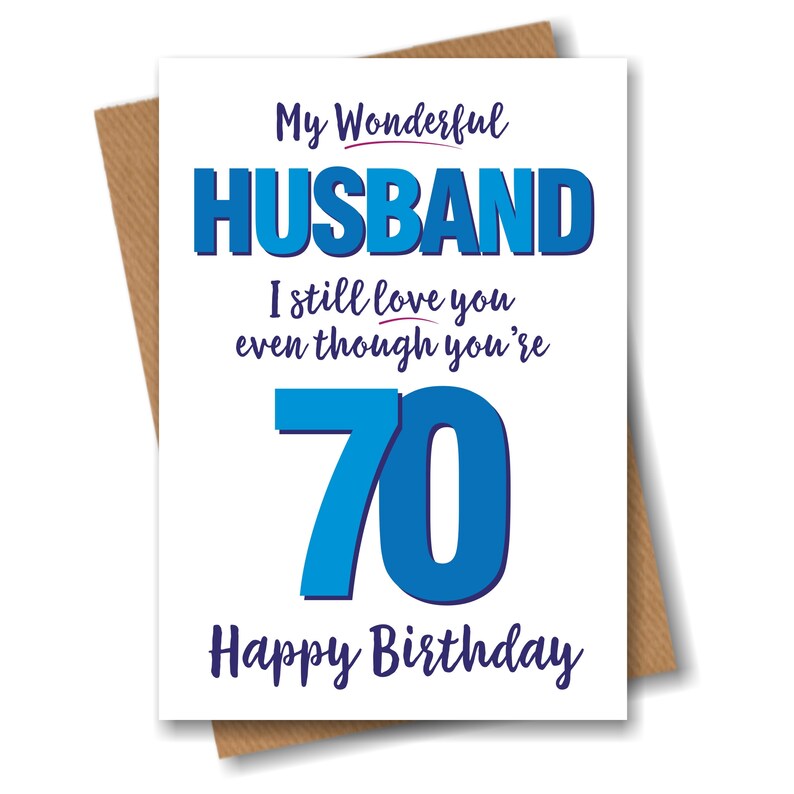 Funny 70th Birthday Card For Wonderful Husband Age 70 Seventy Etsy Funny 70th Birthday Card For Wonderful Husband Age 70 Seventy Etsy