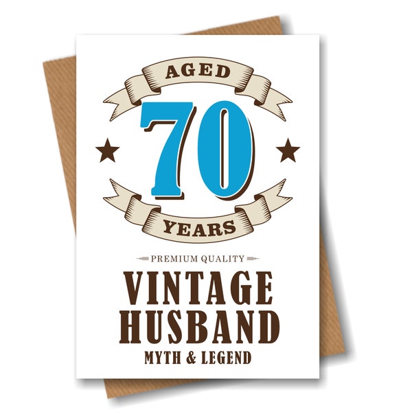 70th Birthday Card Husband - Etsy