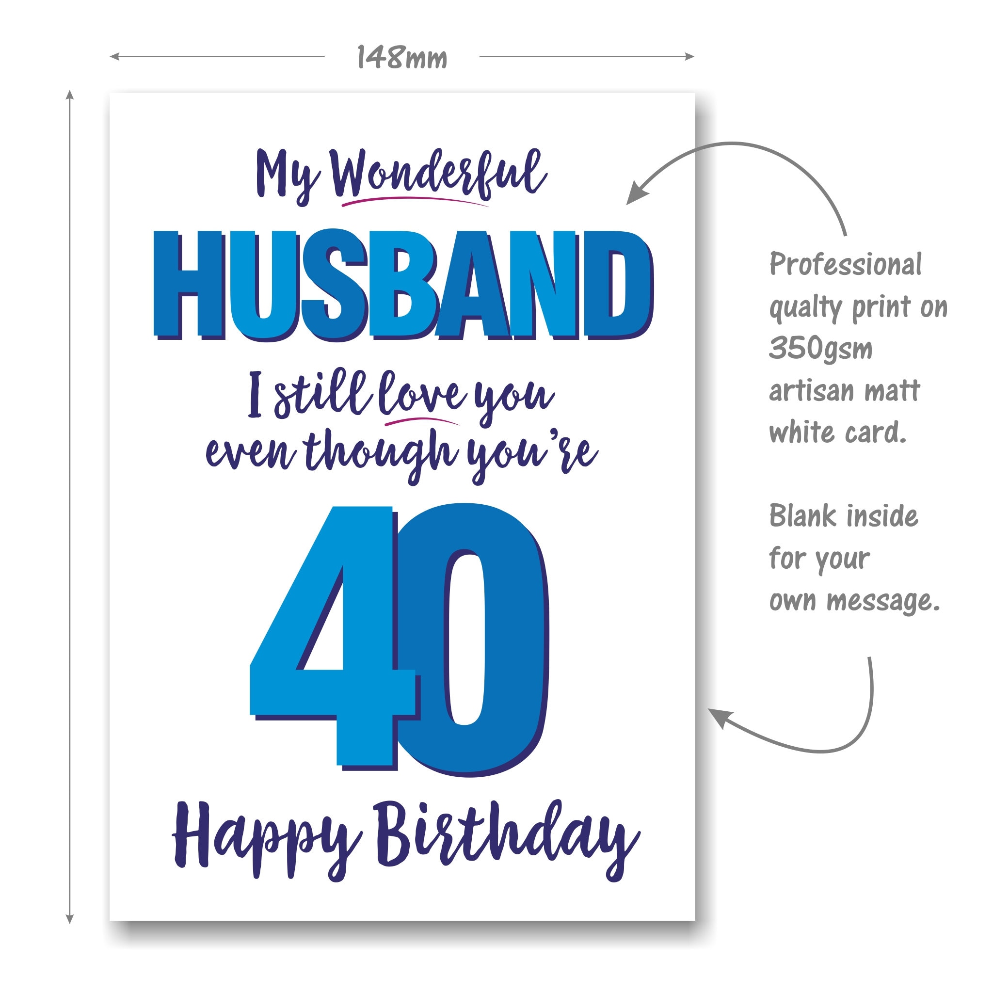 Funny Husband 40th Birthday Card for Husband I Still Love - Etsy UK