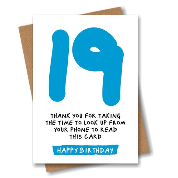 19th Birthday Card Funny Joke for 19 Year Old | Etsy
