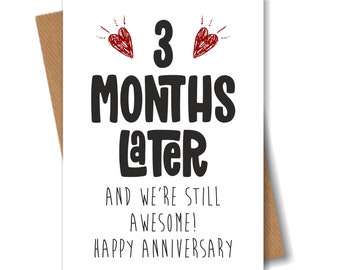 3 Month Anniversary - Etsy UK