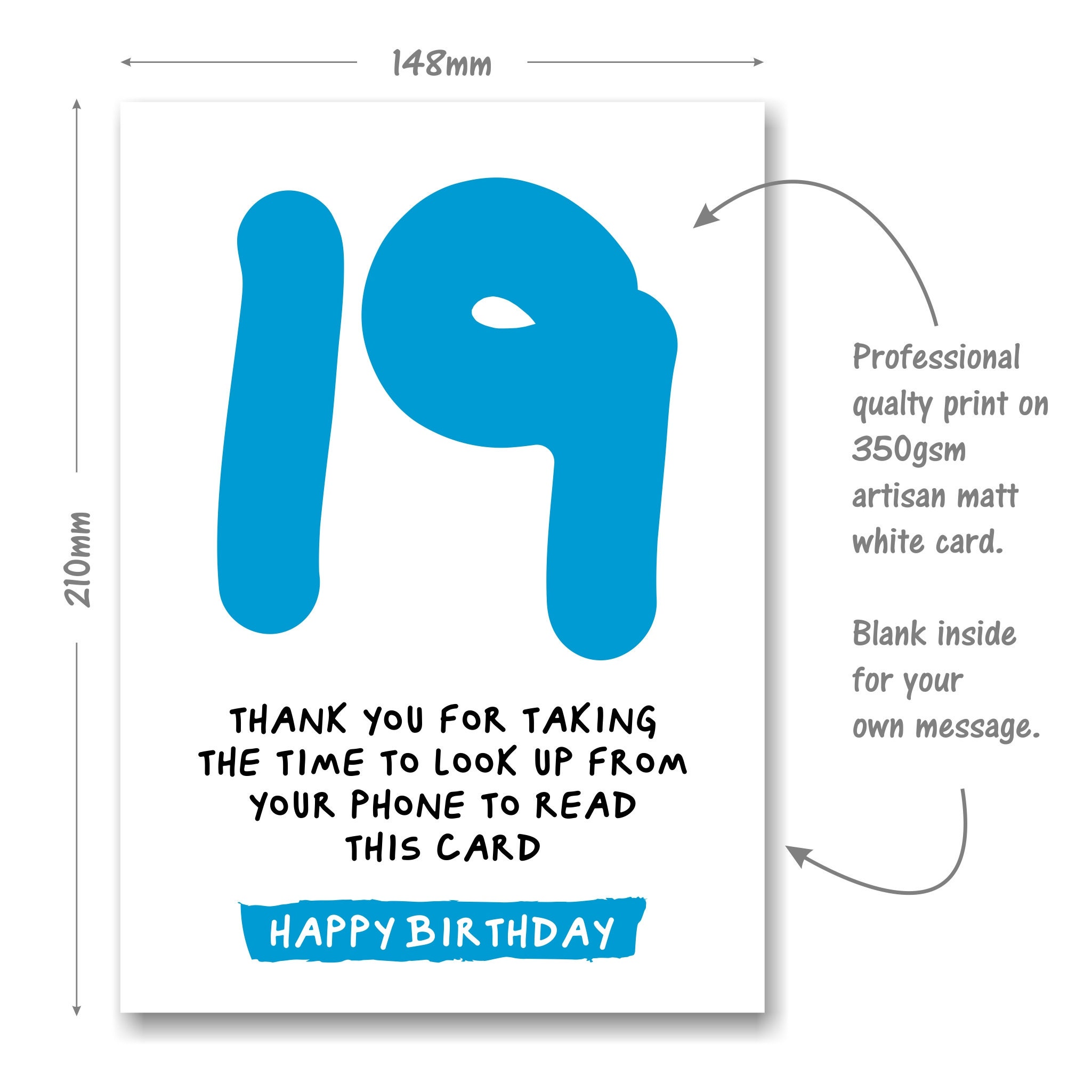 19th Birthday Card Funny Joke for 19 Year Old - Etsy UK