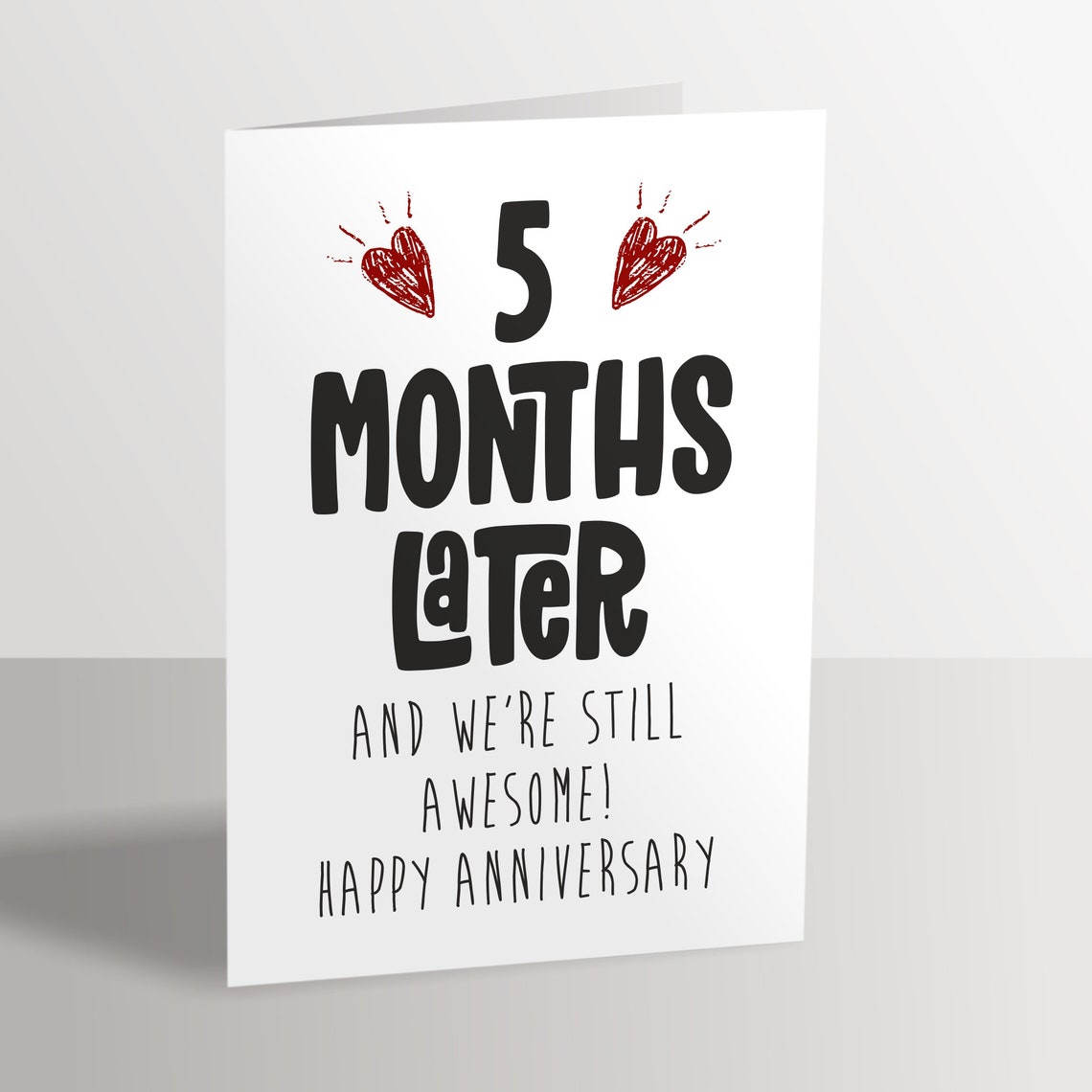 5th Month Anniversary Card 5 Months Later and Still Awesome - Etsy