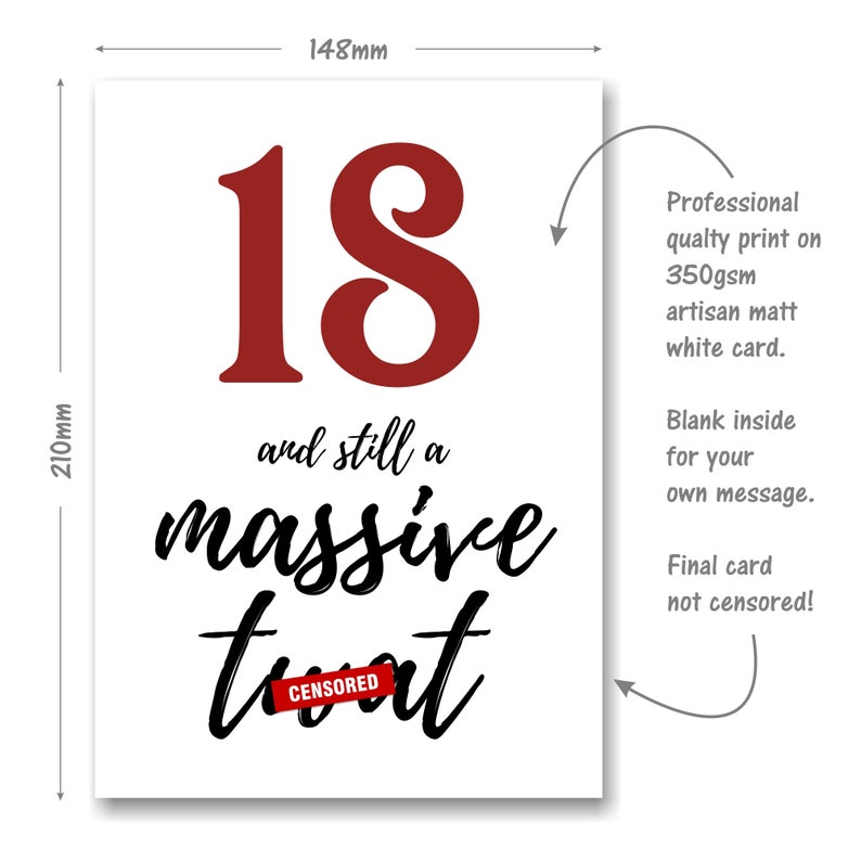 Funny Rude 18th Birthday Card for Adult Him Son Grandson | Etsy