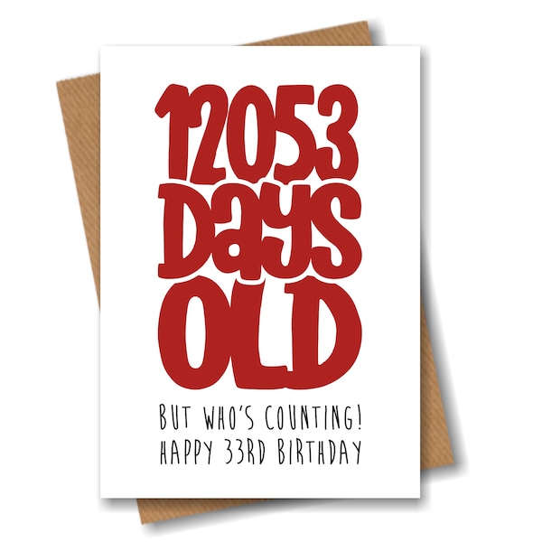 33 Year Old Birthday Card - Etsy