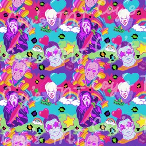 90s Lisa Frank Inspired Horror Seamless File *digital* Only Valentine ...