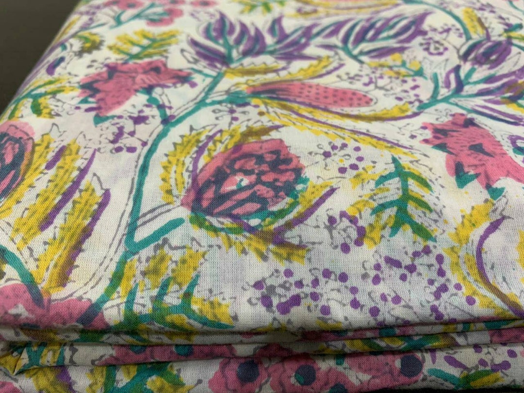 Cotton Block Print Fabric - Etsy
