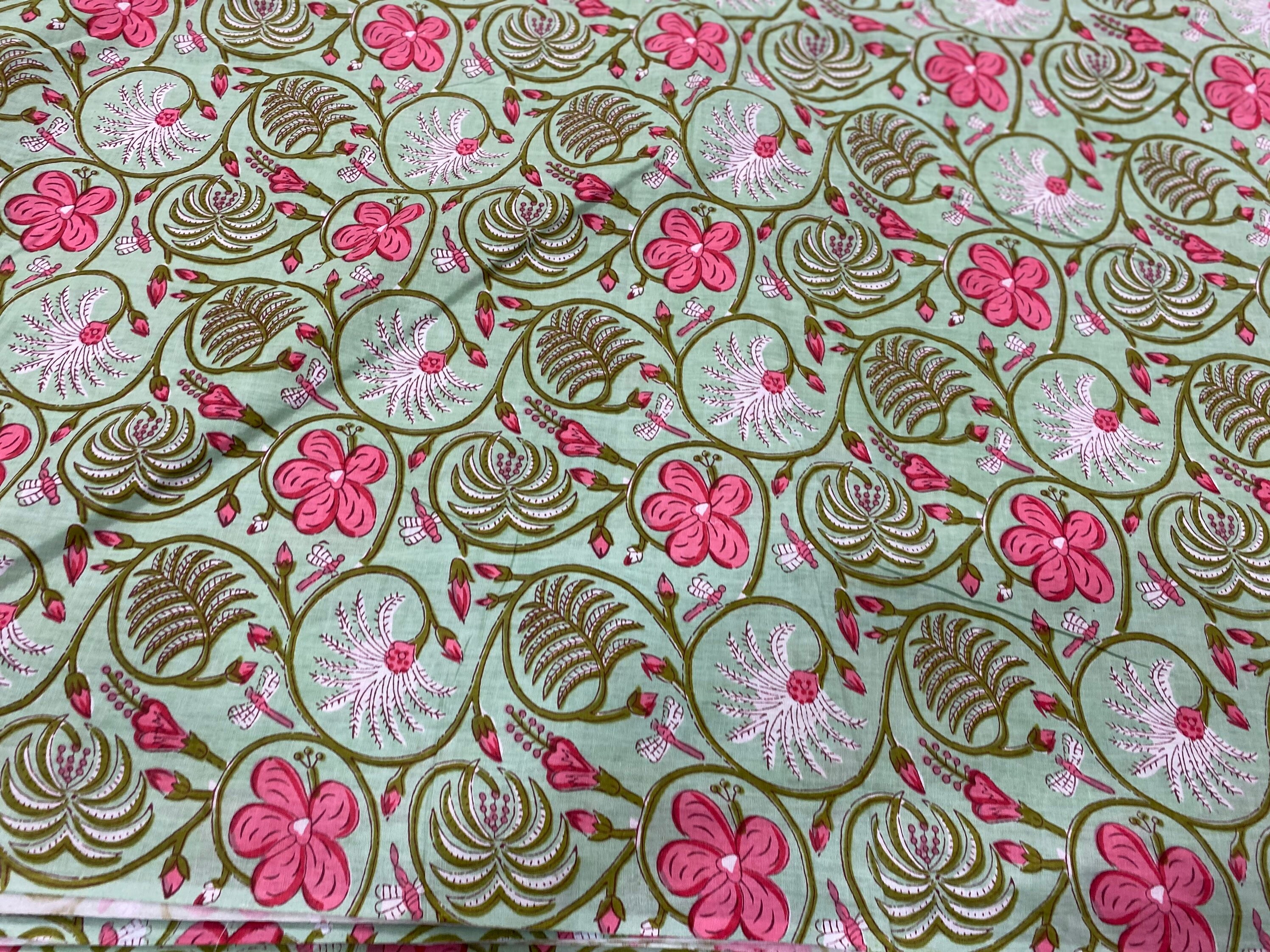 Cotton Screen Print Fabric. - Etsy