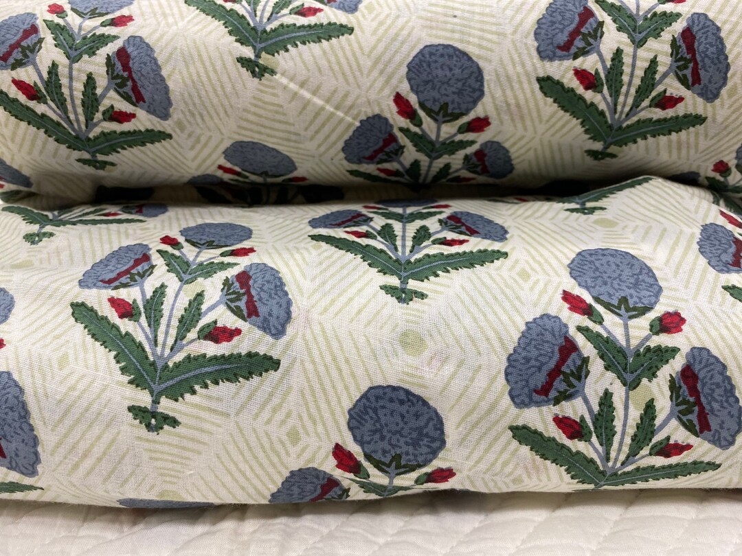 Cotton Screen Print Fabric. - Etsy