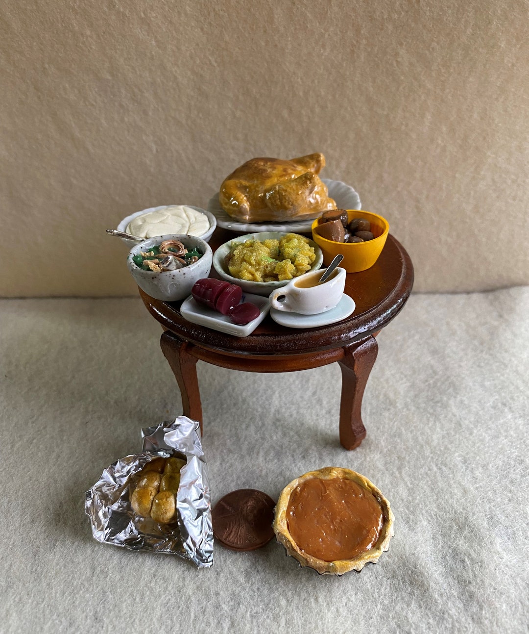 1:12 Miniature Dollhouse Holiday Meal-thanksgiving Dinner-turkey Dinner ...