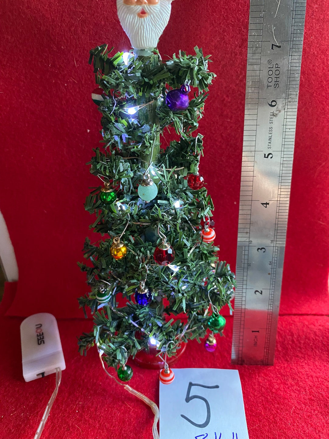 1:12 Miniature Dollhouse Decorated Christmas Tree With Battery Operated ...