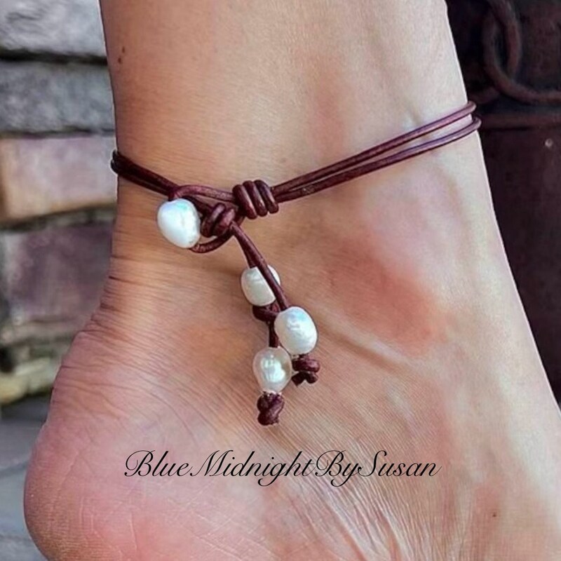 Leather Anklets - Etsy