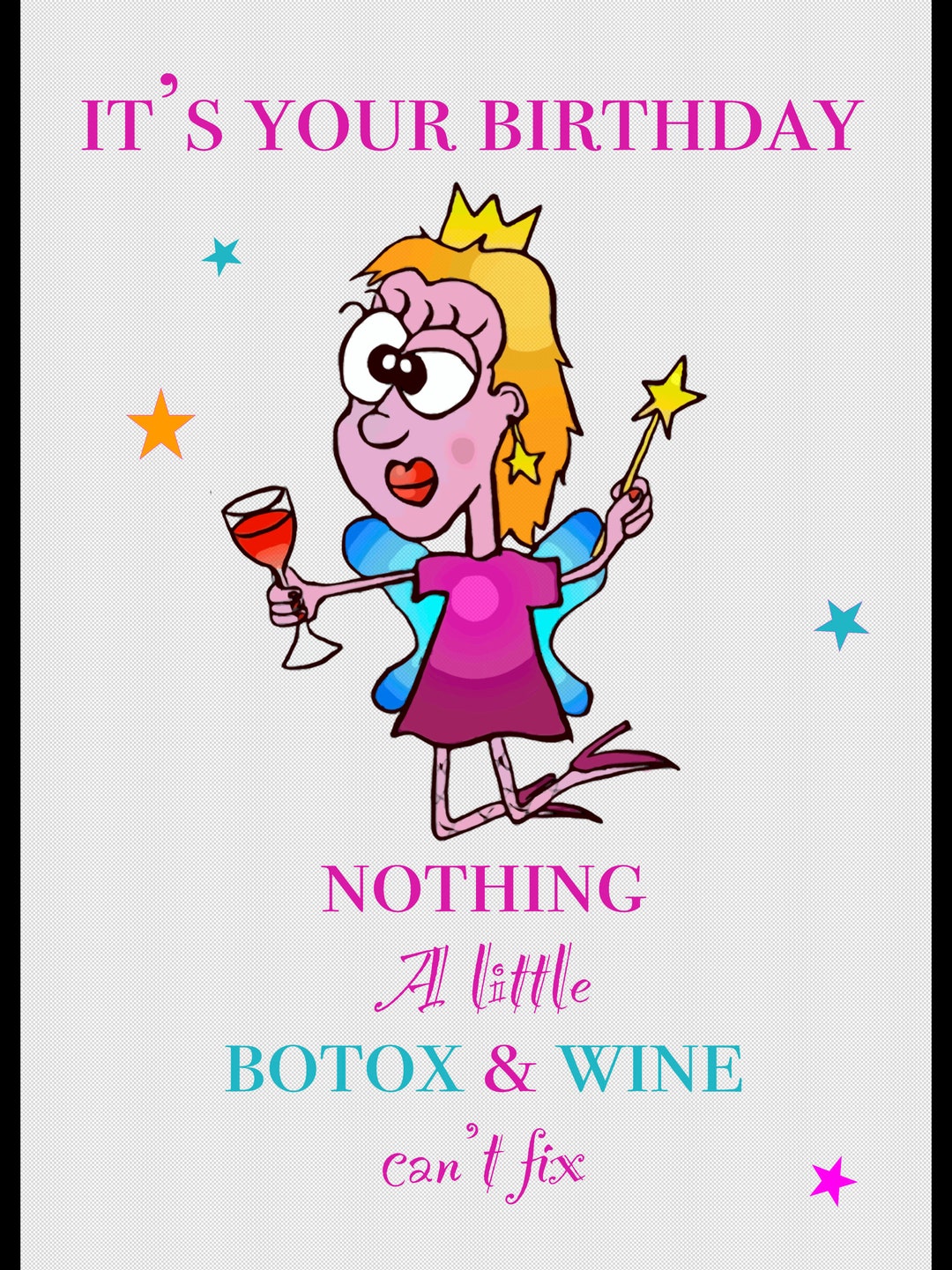 Funny Botox Fairy Greeting Card and Envelope - Etsy