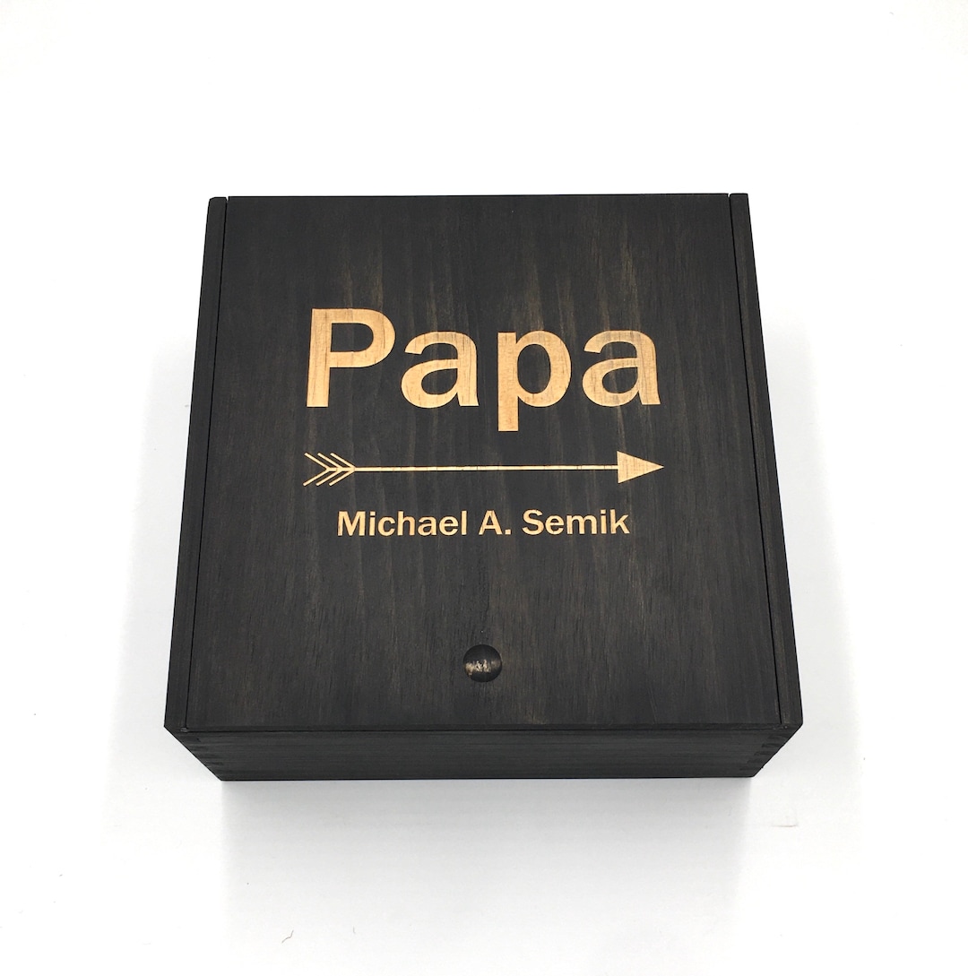 Memory Box for Dad, Memory Box for Grandpa, Wooden Box, Keepsake Box ...