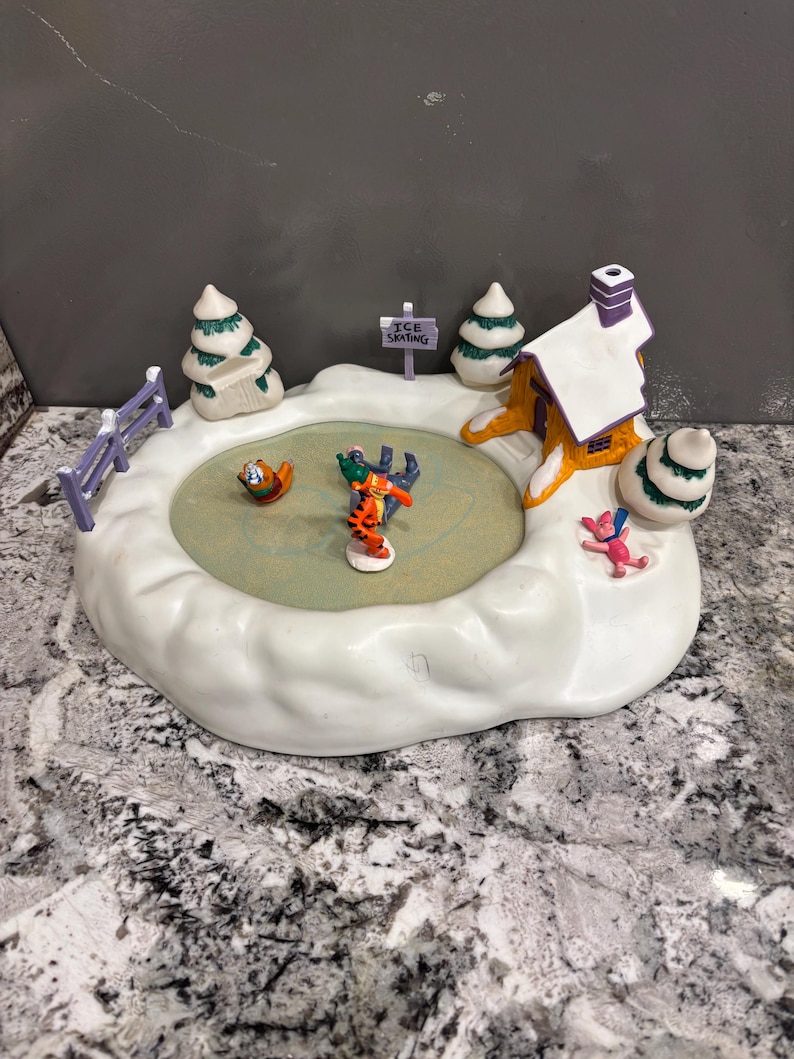 Vintage Winnie the Pooh Animated Skating Pond. - Etsy