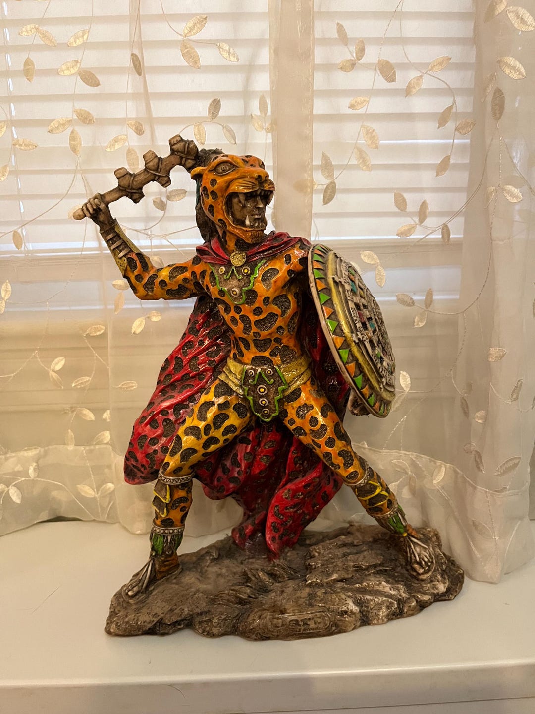 Aztec Warrior Statue, Hand Painted - Etsy